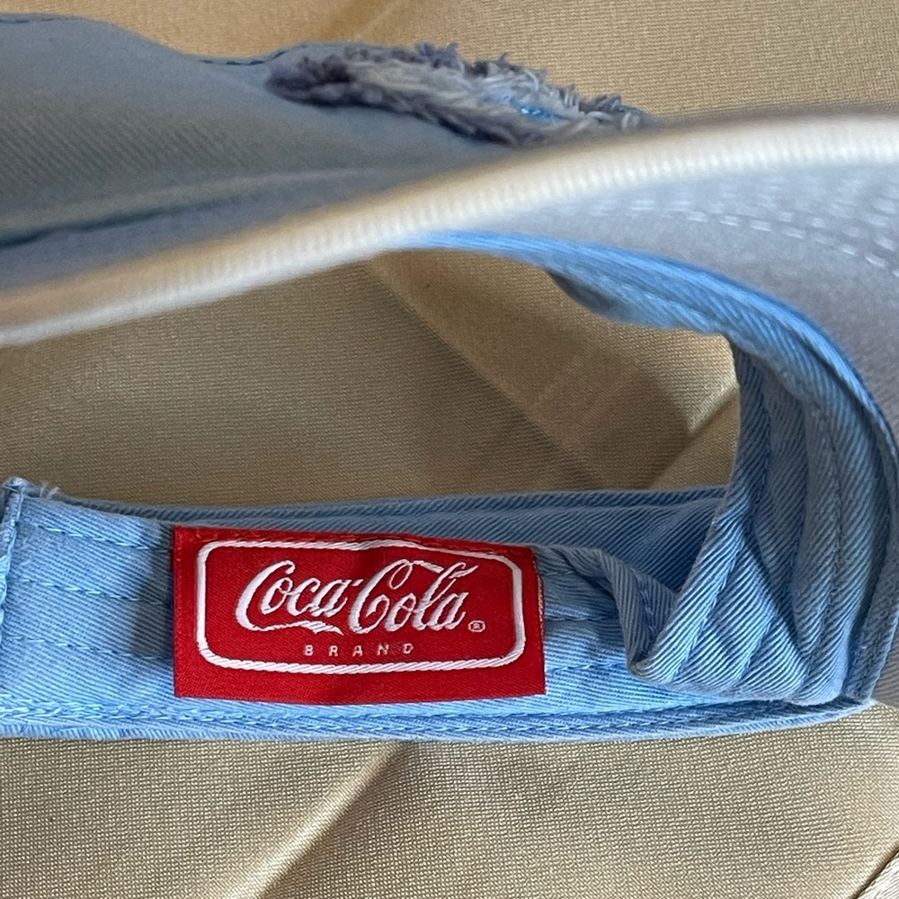 Vintage Coca Cola Blue Embroidered Logo Visor - Gem
